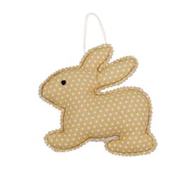 Krasilnikoff Oster Ornament, Bunnies, Osterhase Anh&auml;nger 15x16 cm, dusty yellow