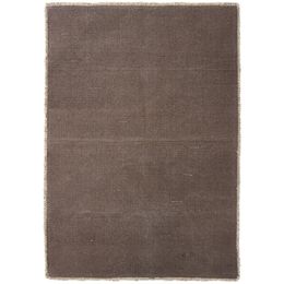 IB Laursen Bodenl&auml;ufer aus Baumwolle mit Fransen Anthrazit - 120 x 80 cm