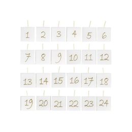Chic Antique Adventskalender Kerzen 24 St&uuml;ck H3,5/L3,5/B3,5 cm antique wei&szlig;