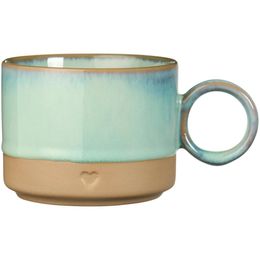 IB Laursen Keramik Tasse mit Henkel Heart 290 ml, hellgr&uuml;n
