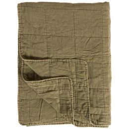 IB Laursen Klassischer Quilt aus Baumwolle 180 x 130 cm, oliv skandinavische Deko Online Shop