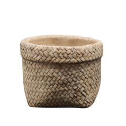 Chic Antique Corte &Uuml;bertopf mit Beutelmuster H10/D13 cm, natur