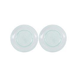 house doctor Gro&szlig;er Teller aus Glas Rain 2er &empty; 27 cm, aqua