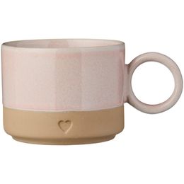 IB Laursen Keramik Tasse mit Henkel Heart 290 ml, rosa