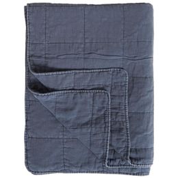 IB Laursen Klassischer Quilt aus Baumwolle 180 x 130 cm, indigo skandinavische Deko Online Shop
