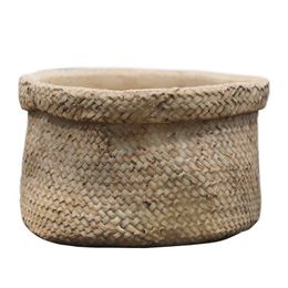 Chic Antique Corte &Uuml;bertopf mit Beutelmuster H12,5/D20 cm, natur