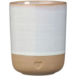 IB Laursen Keramik Becher ohne Henkel Heart H&ouml;he 8.8, &Oslash; 7 cm, 190 ml, wei&szlig;