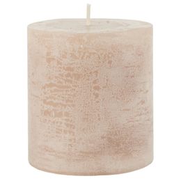 IB Laursen Rustikale Stumpenkerze H&ouml;he 7,5 cm, &Oslash; 7 cm, rosa