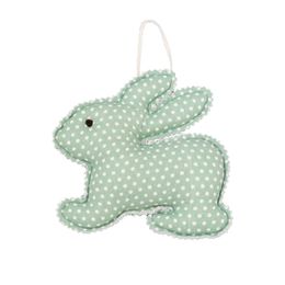 Krasilnikoff Oster Ornament, Bunnies, Osterhase Anh&auml;nger 15x16 cm, dusty green
