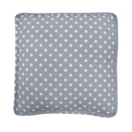 Krasilnikoff Boxkissenbezug Sitzkissen mit Punkten 45 x 45 cm, grau