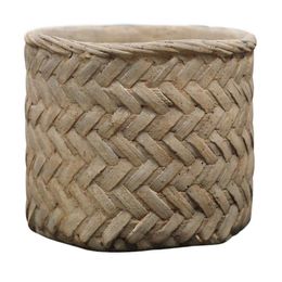 Chic Antique Corte &Uuml;bertopf mit gro&szlig;em Flechtmuster H17,5/D20 cm, natur skandinavische Deko Online Shop