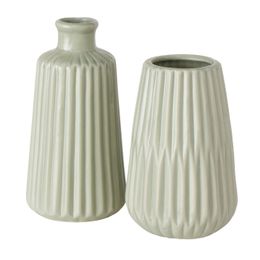 Boltze Vase Esko 2er-Set Hellgr&uuml;n