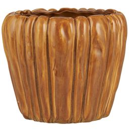 IB Laursen Blumentopf mit Rillen Keramik H&ouml;he 8, &Oslash; 9.5 cm, Braun skandinavische Deko Online Shop