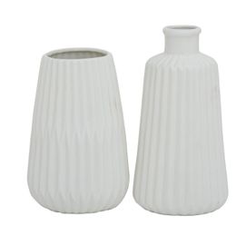Boltze Vase Esko 2er-Set Wei&szlig;