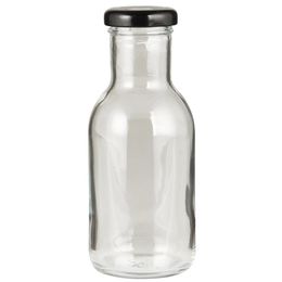 IB Laursen Glas-Flasche mit schwarzem Schraubdeckel 240 ml, H&ouml;he 14, &Oslash; 6.2 cm