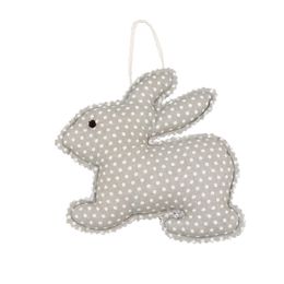 Krasilnikoff Oster Ornament, Bunnies, Osterhase Anh&auml;nger 15x16 cm, grey