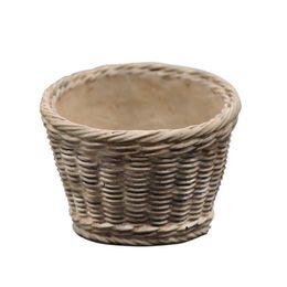 Chic Antique Corte &Uuml;bertopf mit Flechtmuster H13/D16 cm, natur