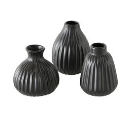 Boltze Vase Esko 3er-Set Schwarz