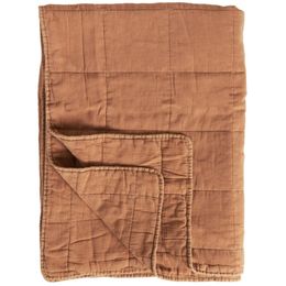 IB Laursen Klassischer Quilt aus Baumwolle 180 x 130 cm, cognac skandinavische Deko Online Shop