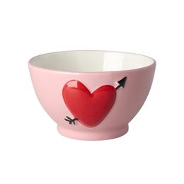 Rice Keramik Sch&uuml;ssel Embossed Heart Large - 600 ml &Oslash; 14 cm, H&ouml;he 10 cm