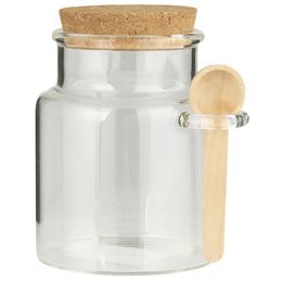 IB Laursen Glaskrug mit Korken und Holzl&ouml;ffel 300 ml, 9,8 x 8 x 11 cm skandinavische Deko Online Shop