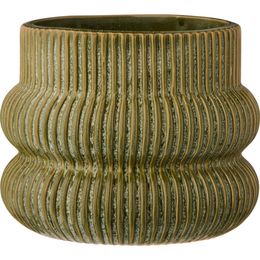 IB Laursen Blumentopf mit Rillen aus Keramik Wei&szlig;, H&ouml;he 10.5, &Oslash; 13.5 cm skandinavische Deko Online Shop