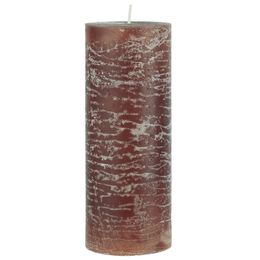 IB Laursen Rustikale Stumpenkerze H&ouml;he 18, &Oslash; 7 cm, rustic brown