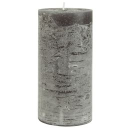 IB Laursen Rustikale Stumpenkerze H&ouml;he 14 cm, &Oslash; 7 cm, dunkelgrau
