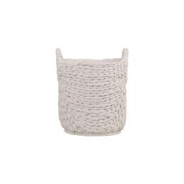 Chic Antique &Uuml;bertopf Corte mit Flechtmuster und Henkel H22 x &Oslash;18,5 cm, creme