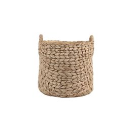Chic Antique &Uuml;bertopf Corte mit Flechtmuster und Henkel H24,5 x &Oslash;23 cm, braun