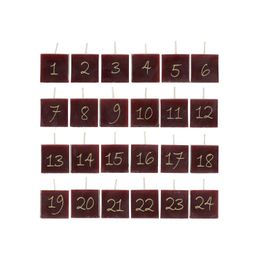 Chic Antique Adventskalender Kerzen 24 St&uuml;ck H3,5/L3,5/B3,5 cm antique cherry