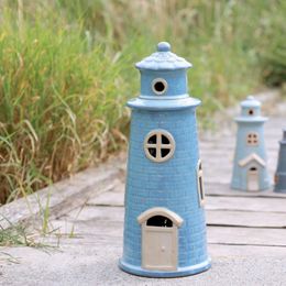 Chic Antique Leuchtturm mit LED 27 cm, &Oslash; 11,5 cm, opal skandinavische Deko Online Shop