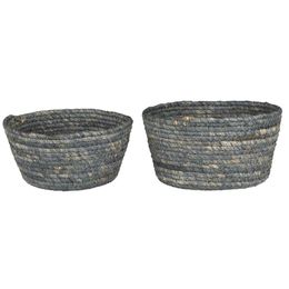 IB Laursen Korbsatz 2er Set aus Seegras Blau