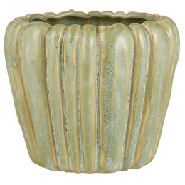 IB Laursen Blumentopf mit Rillen Keramik H&ouml;he 8, &Oslash; 9.5 cm, Gr&uuml;n skandinavische Deko Online Shop