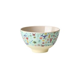 Rice Kleine Kindersch&uuml;ssel Ocean Print Blau - 300 ml &Oslash; 11 cm, H&ouml;he 6 cm