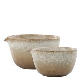 Chic Antique Valence Sch&uuml;ssel mit Ausgie&szlig;er 2er-Set H&ouml;he 6,5, &Oslash;11 cm latte