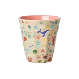Rice Mittelgro&szlig;e Kinderbecher Ocean Print Koralle - 250 ml &Oslash; 9 cm, H&ouml;he 9 cm