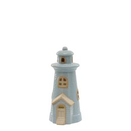 Chic Antique Leuchtturm mit LED 16 cm, &Oslash; 7,5 cm, sky blue skandinavische Deko Online Shop