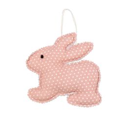 Krasilnikoff Oster Ornament, Bunnies, Osterhase Anh&auml;nger 15x16 cm, dusty rose