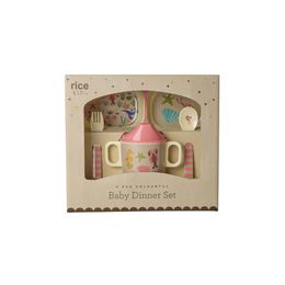 Rice Baby-Geschirrset - Ocean Print - Geschenkbox Koralle 25 x 25 x 11 cm skandinavische Deko Online Shop