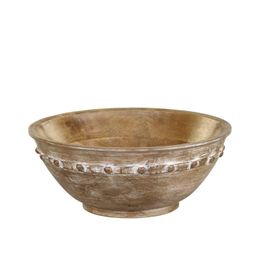 Chic Antique Tours Sch&uuml;ssel in Holz mit Muster H8/&Oslash;25 cm natur