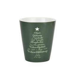 Krasilnikoff Happy Mug Becher Christmas Words gr&uuml;n