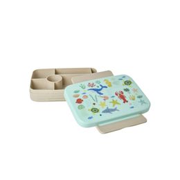 Rice Plastik Brotdose Ocean Print Blau, 22 x 16 x 5 cm