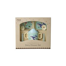 Rice Baby-Geschirrset - Ocean Print - Geschenkbox Blau 25 x 25 x 11 cm skandinavische Deko Online Shop