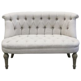 Chic Antique Franz. Sofa in Leinenstoff 2-Sitzer H75/L110/B55 cm beige skandinavische Deko Online Shop