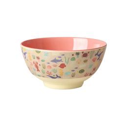 Rice Mittelgro&szlig;e Kindersch&uuml;ssel Ocean Print Koralle, 700 ml &Oslash; 15 cm, H&ouml;he 7 cm