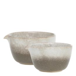 Chic Antique Valence Sch&uuml;ssel mit Ausgie&szlig;er 2er-Set H&ouml;he 6,5/D11 cm, walnuss