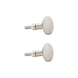 house doctor Griff Knop rund 2er Set L&auml;nge 5 cm, &empty; 3 cm, silber