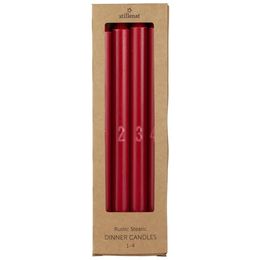 IB Laursen Adventskerze 1-4 Schachtel mit 4 Kerzen H&ouml;he 29, &Oslash; 2.2 cm, rot