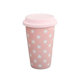 Krasilnikoff Thermobecher Travel Mug Stars pink